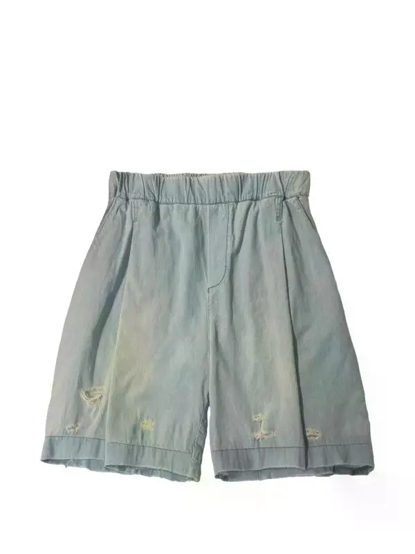 A PAPER KID Ripped Denim Bermuda Shorts