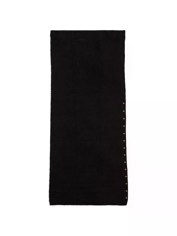 A PAPER KID Knitted Studded Skirt - Black