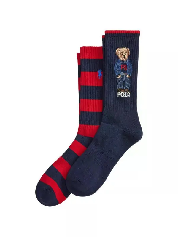 Polo Ralph Lauren Polo Bear Striped Socks - Blue