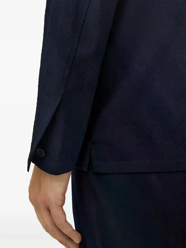 Boggi Milano Patch Pockets Wool Shirt Jacket - Blue