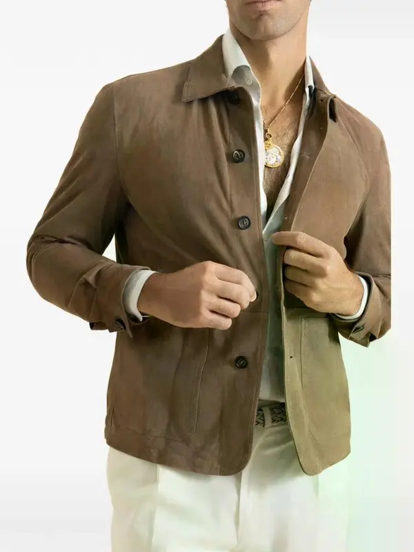 Eleventy Button Front Shirt Jacket - Neutrals
