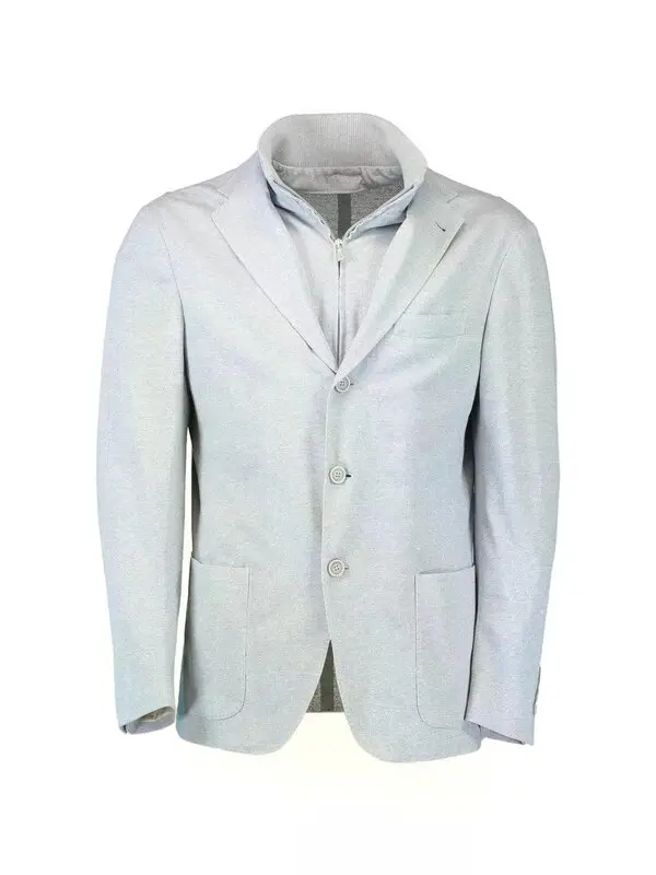 Eleventy Single Breasted Collar Jacket - Blue