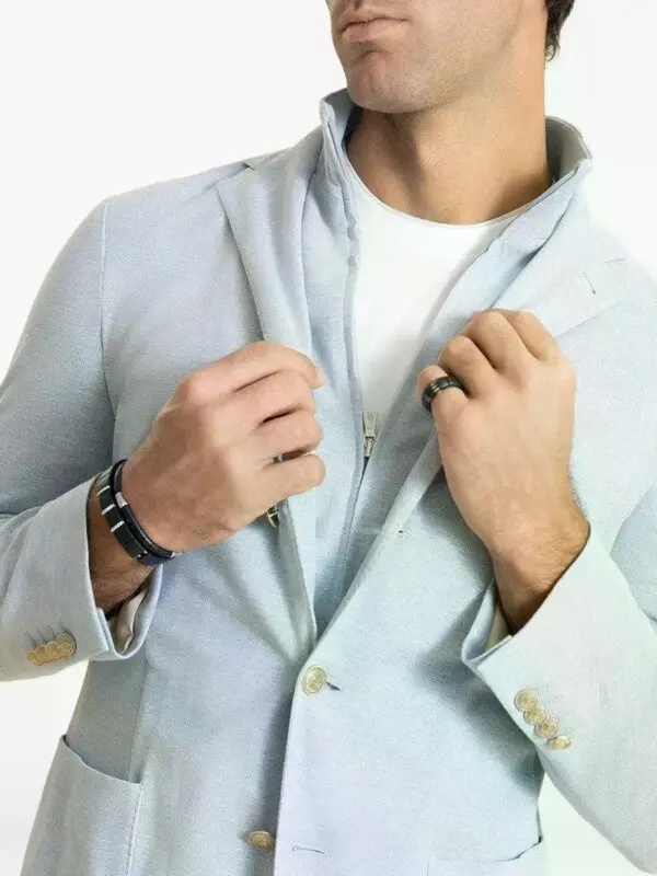 Eleventy Single Breasted Collar Jacket - Blue