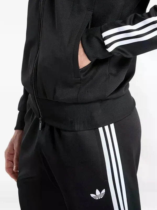 Adidas Sst Embroidered-logo Zip-up Sweatshirt - Black