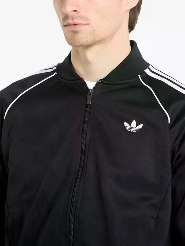 Adidas Sst Embroidered-logo Zip-up Sweatshirt - Black