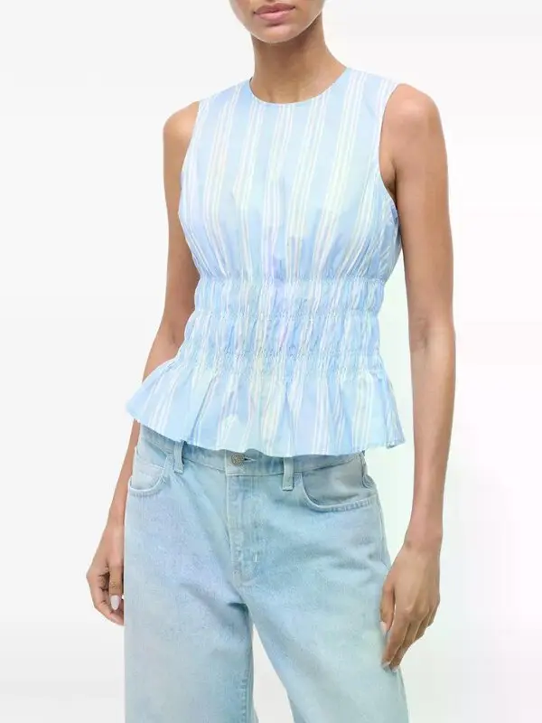 Staud Culver Striped Top - Blue