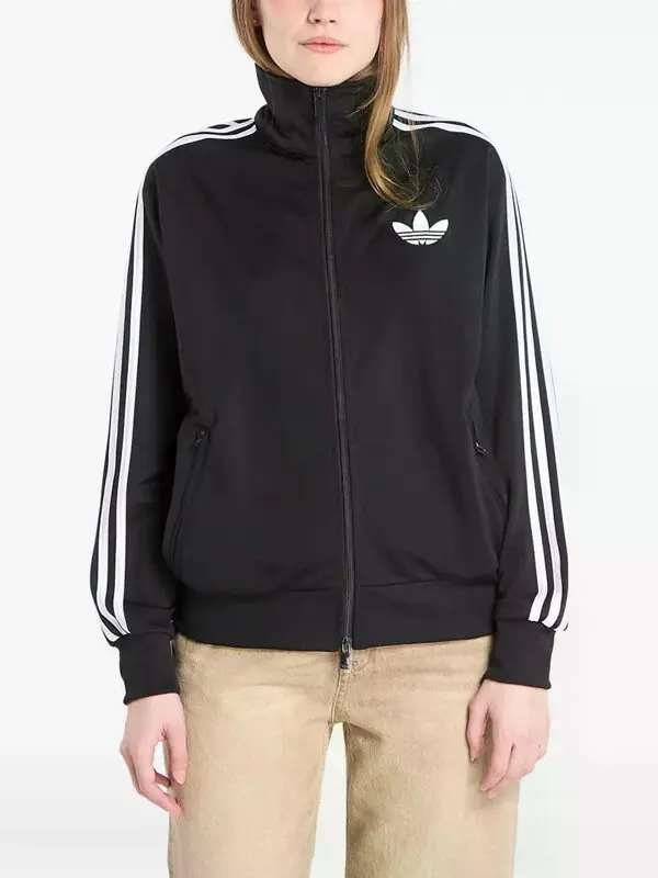 Adidas Three-stripe Zip-up Sweatshirt - Black