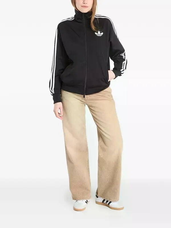 Adidas Three-stripe Zip-up Sweatshirt - Black