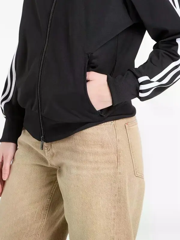 Adidas Three-stripe Zip-up Sweatshirt - Black