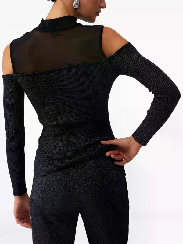 Liu Jo Mesh Insert Cold-shoulder T-shirt