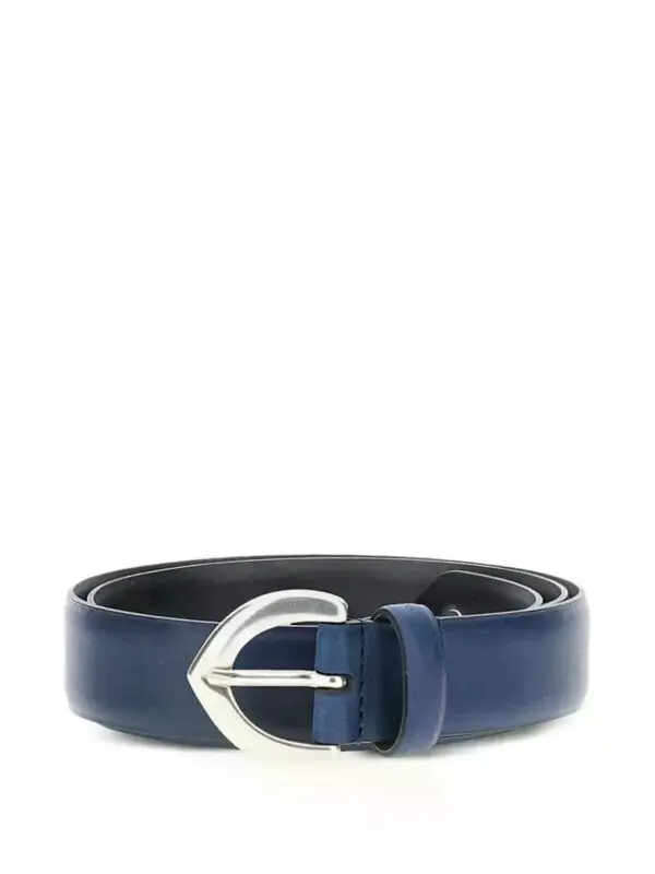 BAX LAB Leather Belt With Turquoise Embellishment - Blue