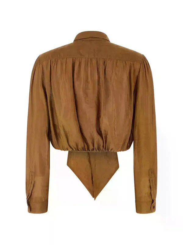 Saint Laurent Tie-neck Cropped Blouse