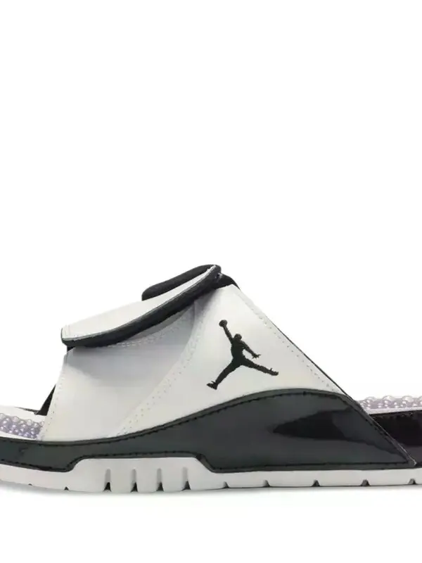 JORDAN Logo-embroidered Slides - Black
