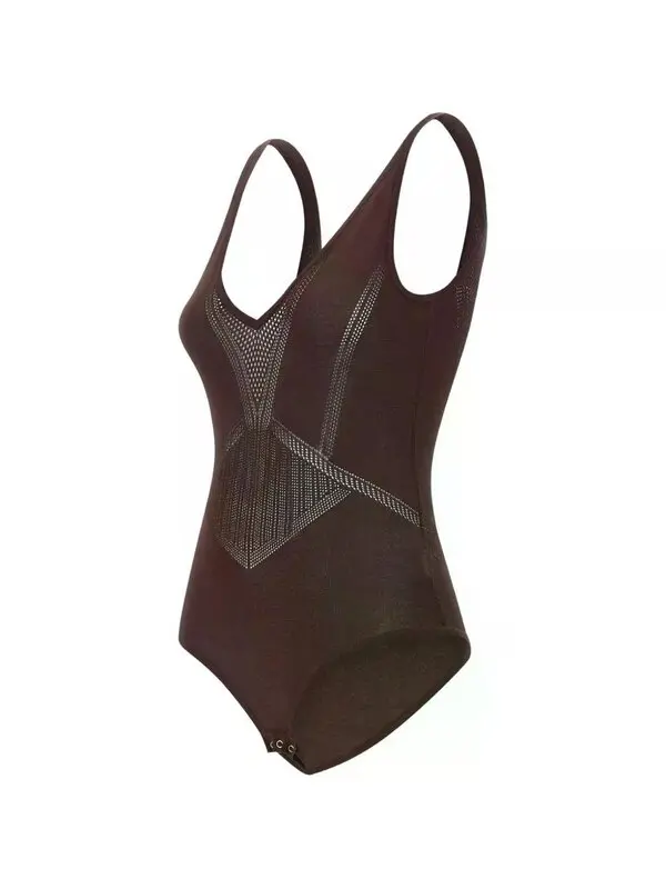 Elisabetta Franchi Openwork Bodysuit - Brown