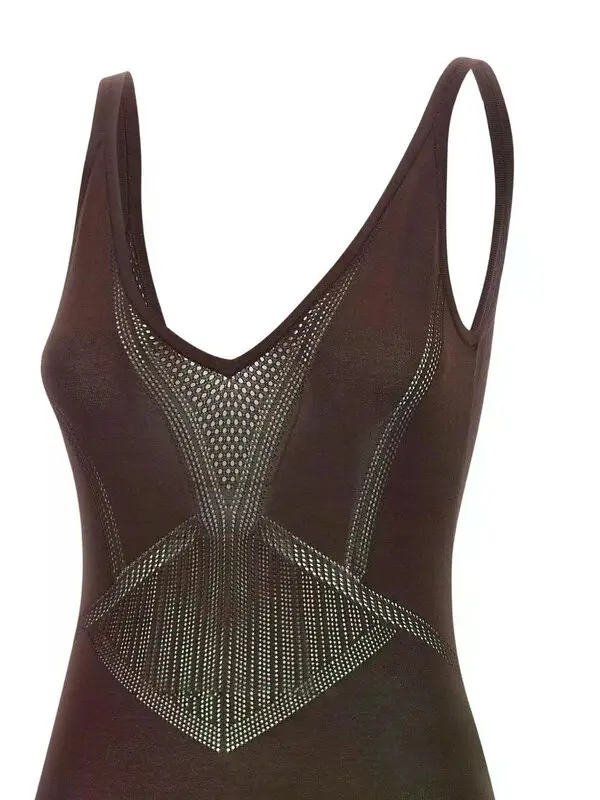 Elisabetta Franchi Openwork Bodysuit - Brown