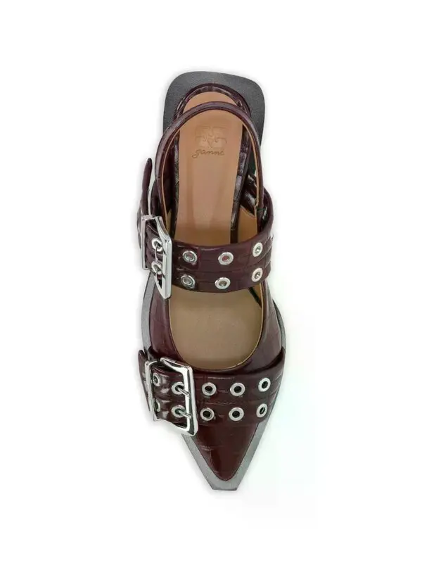 GANNI Buckle Ballet Flats - Purple