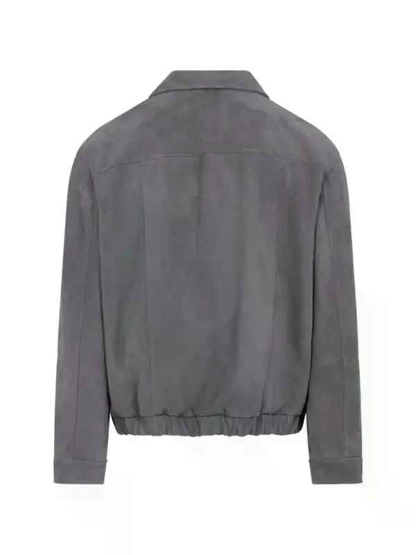 Brunello Cucinelli Suede Zip Jacket - Grey