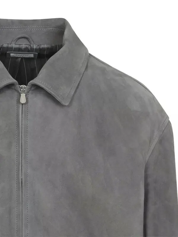 Brunello Cucinelli Suede Zip Jacket - Grey