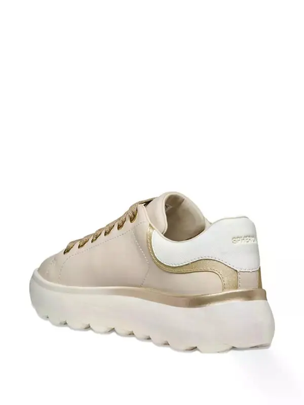 Geox Spherica Ec4.1 Lace-up Sneakers With Gold-tone Trim