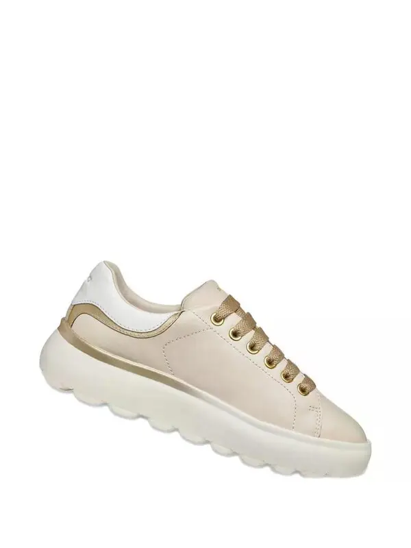 Geox Spherica Ec4.1 Lace-up Sneakers With Gold-tone Trim