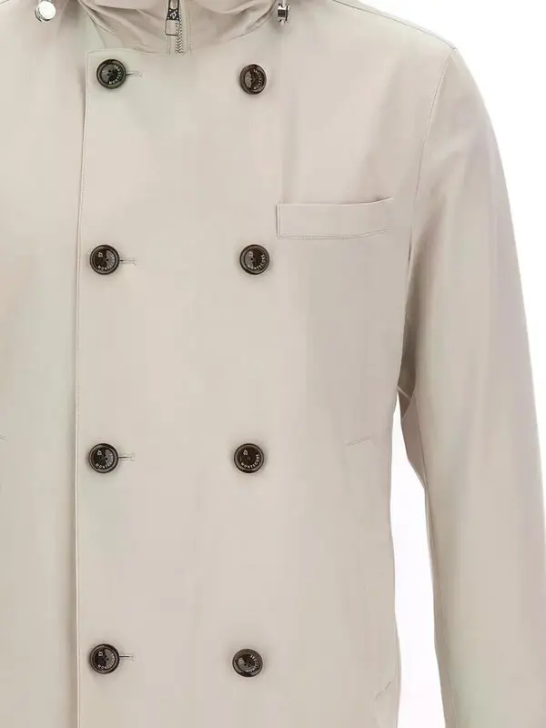 MONTECORE Double-breasted Hooded Jacket - Grey