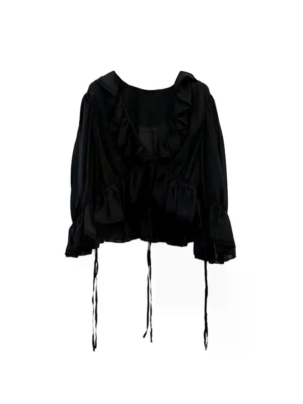Chloé Ruffled-detail Tie-fastening Top - Black
