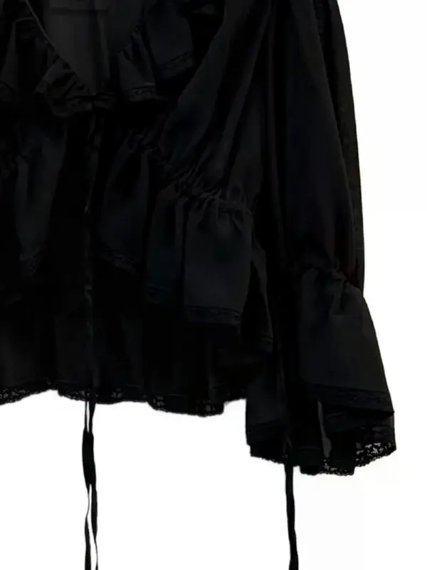 Chloé Ruffled-detail Tie-fastening Top - Black