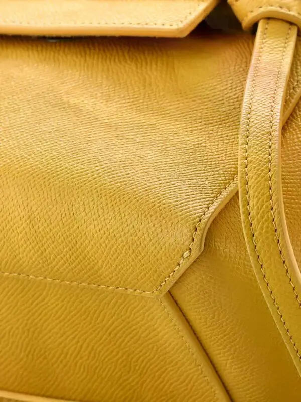 Celine Belt Bag Textured Leather Nano Shoulder Bag - Yellow