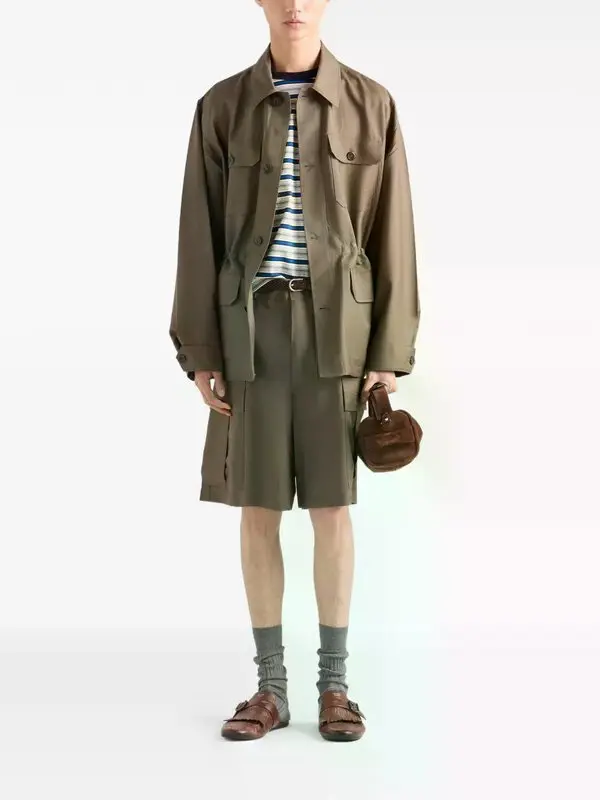 Prada Mohair And Wool Cargo Bermuda Shorts