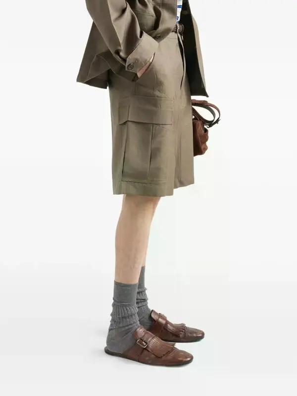 Prada Mohair And Wool Cargo Bermuda Shorts