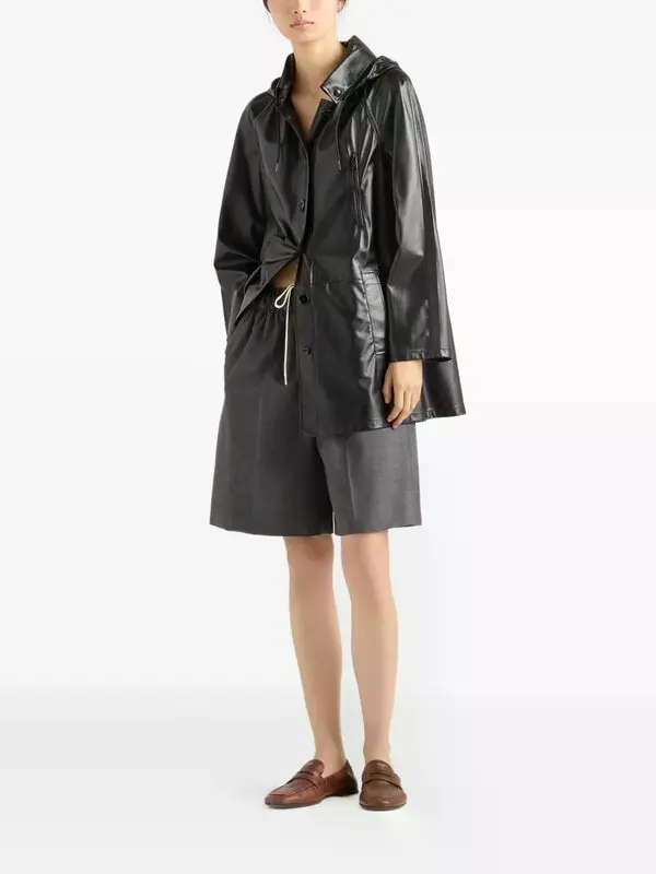 Prada Light Wool Bermuda Shorts With Drawstring Waist