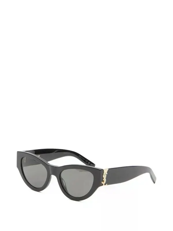Saint Laurent Thick Frame Monogram Sunglasses - Black