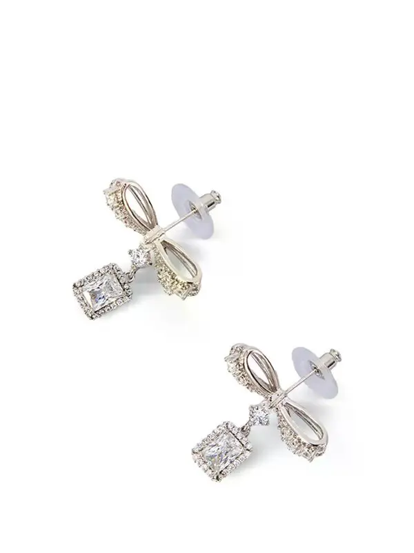 SELF-PORTRAIT Crystal Bow Drop Earrings