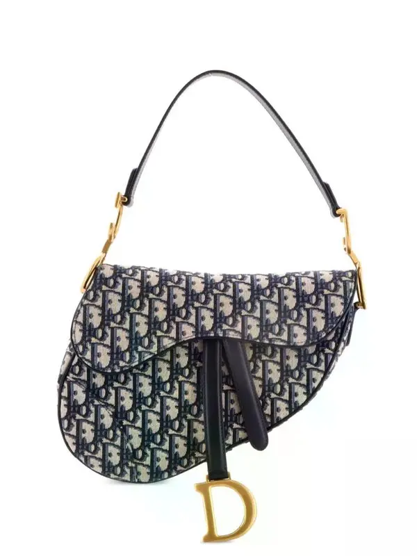 Dior Saddle Handbag Oblique Canvas Medium - Blue