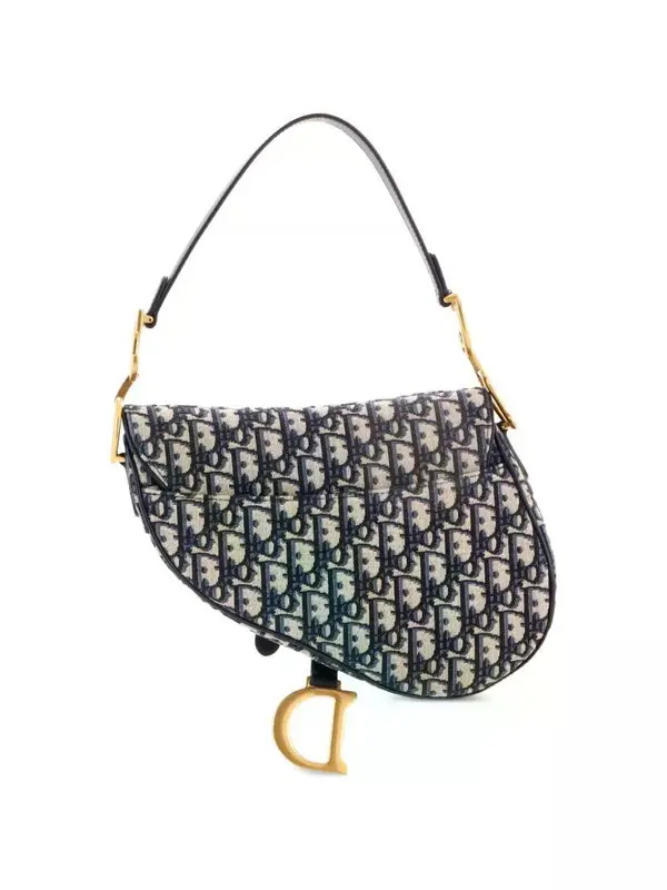 Dior Saddle Handbag Oblique Canvas Medium - Blue