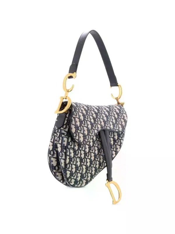 Dior Saddle Handbag Oblique Canvas Medium - Blue
