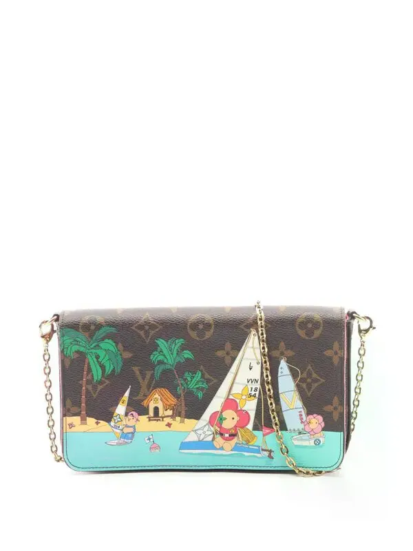 LOUIS VUITTON 2021-2025 Christmas Animation Monogram Pochette Felicie Chain Wallet - Brown