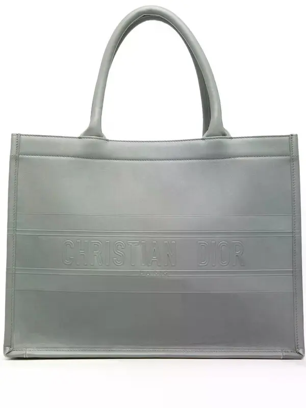 Dior 2020 Embossed Leather Book Tote Bag