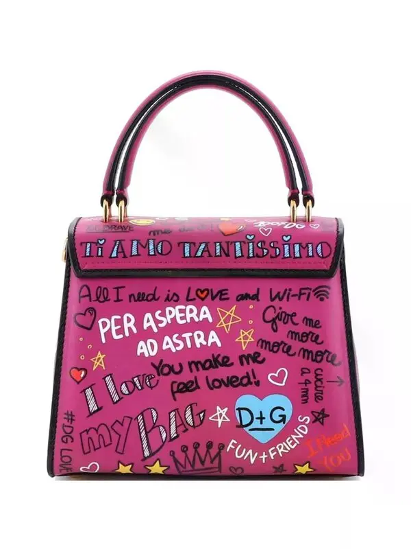 Dolce & Gabbana Printed Leather Mini Satchel With Top Handle