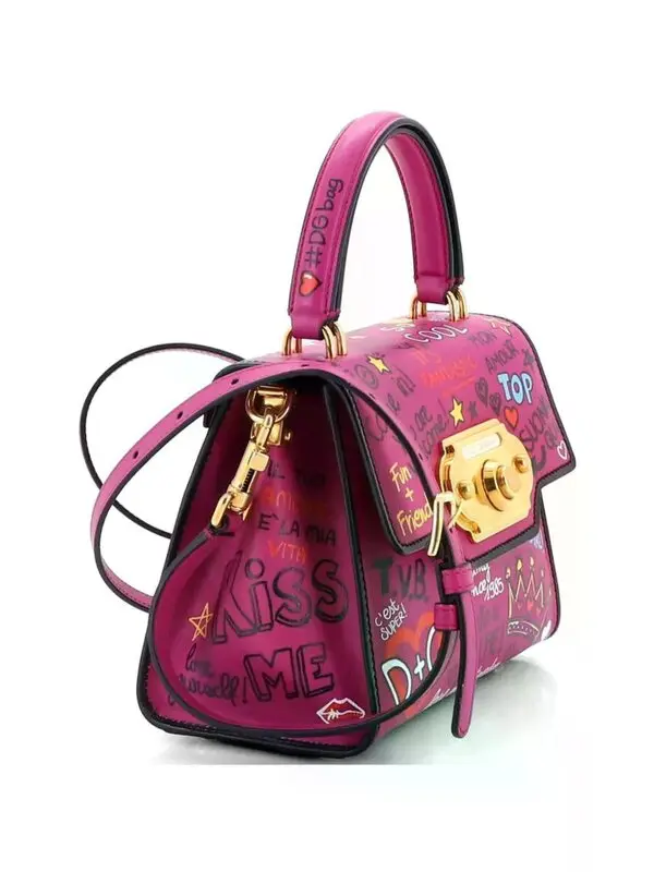 Dolce & Gabbana Printed Leather Mini Satchel With Top Handle