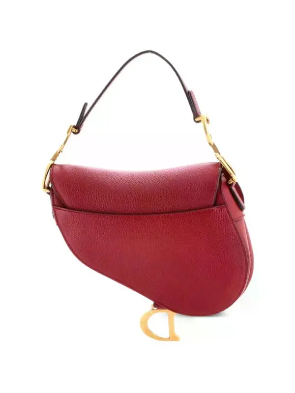 Dior Saddle Handbag Leather Mini Shoulder Bag - Red