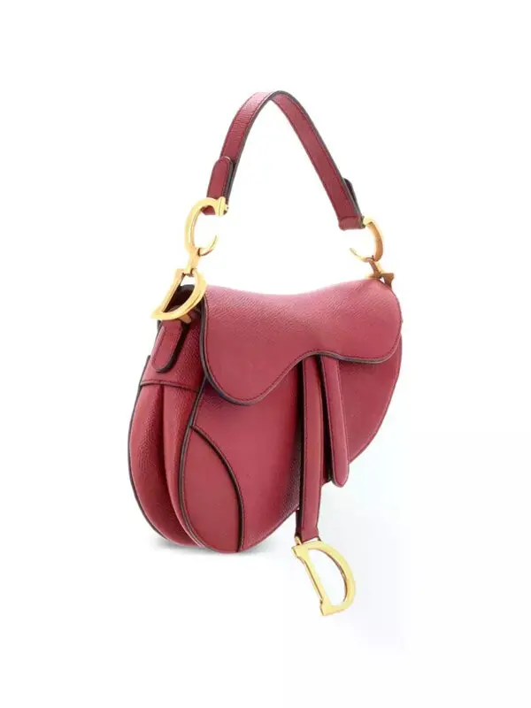 Dior Saddle Handbag Leather Mini Shoulder Bag - Red