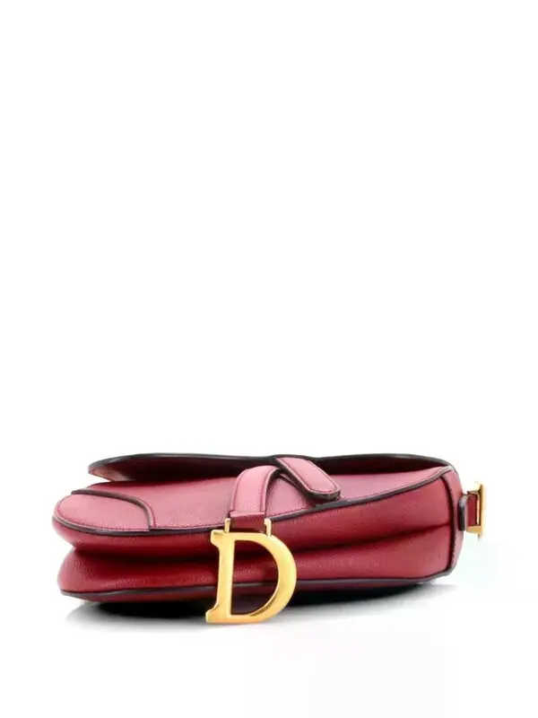 Dior Saddle Handbag Leather Mini Shoulder Bag - Red