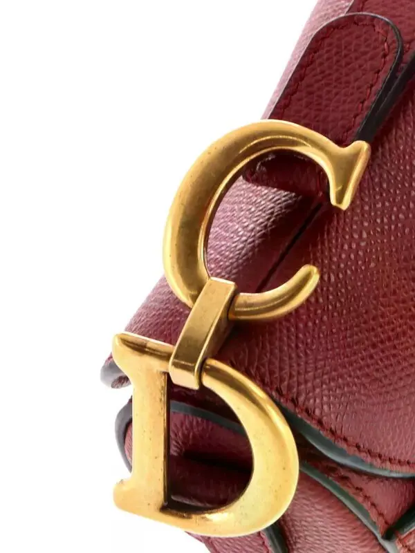 Dior Saddle Handbag Leather Mini Shoulder Bag - Red