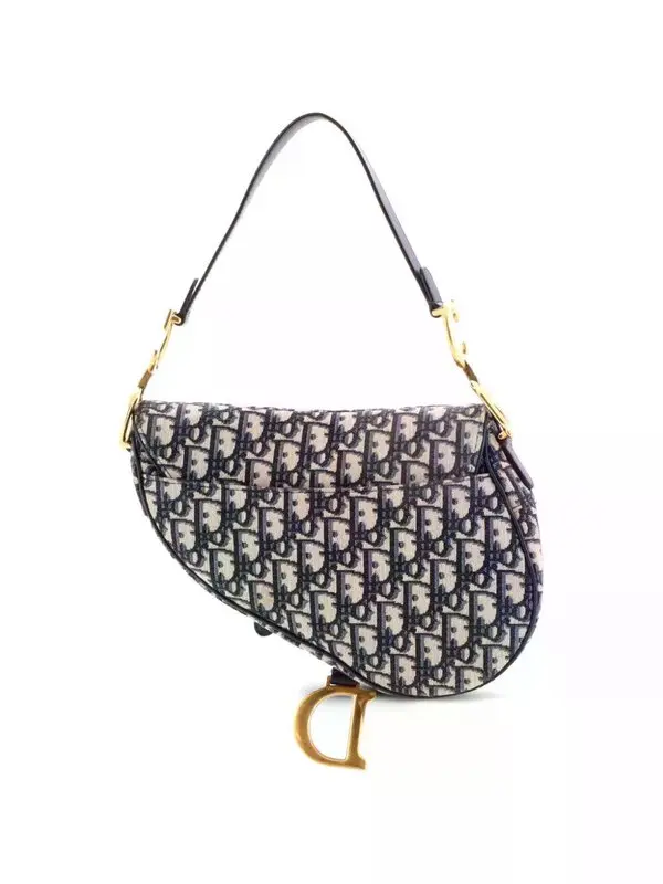 Dior Saddle Handbag Oblique Canvas Medium - Blue