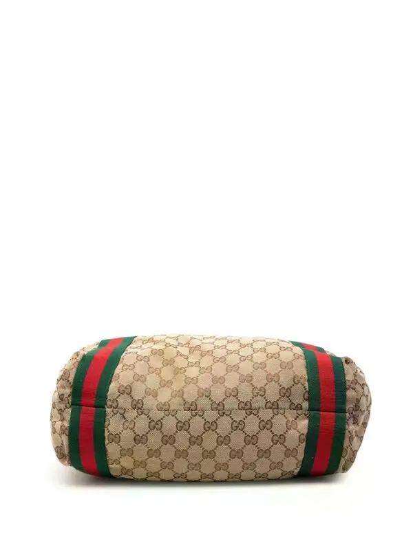 Gucci Gg Canvas Web Tote Bag - Brown