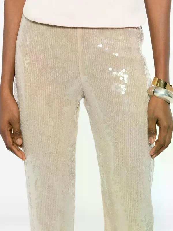 Oseree Sequin Trousers - Neutrals
