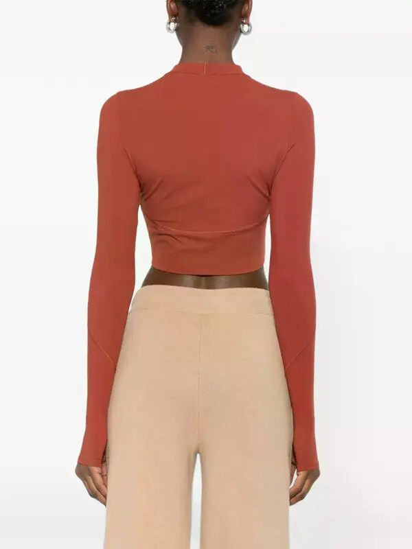 Adidas Crew Neck Long Sleeve Cropped Top