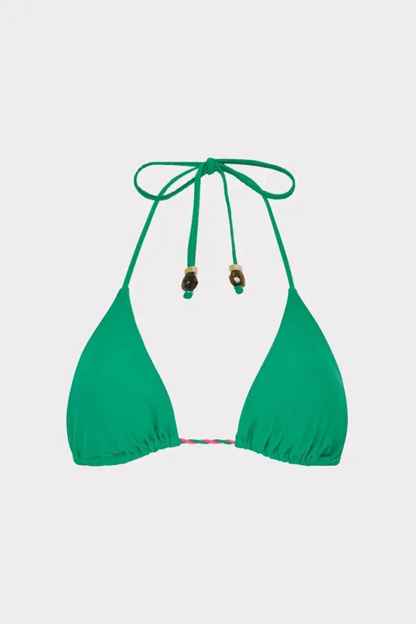 MILLY Two Tone Rope Bikini Top - Green