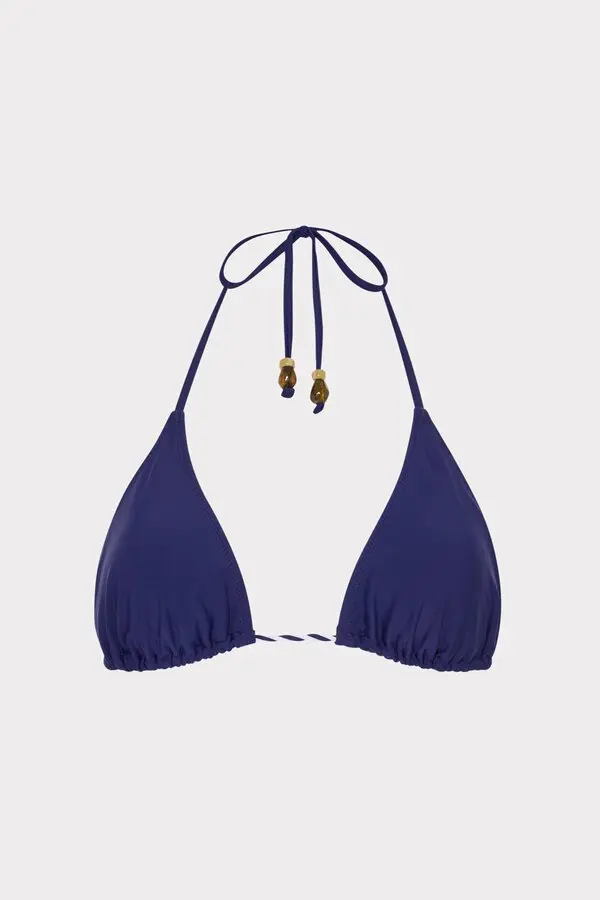 MILLY Two Tone Rope Bikini Top - Navy